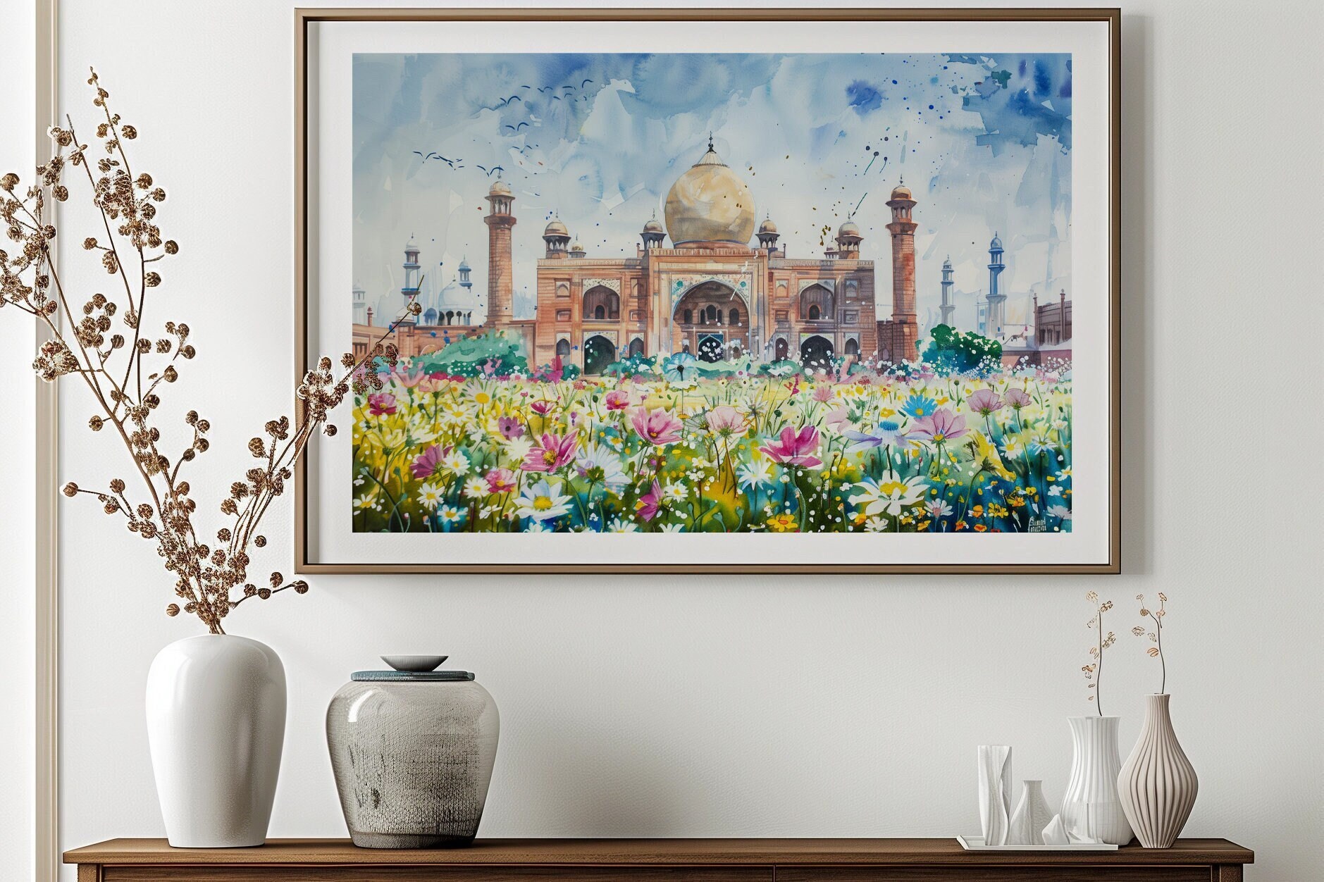 Badshahi Abstract Painting | Badshahi Mosque in Lahore Digital Art ...