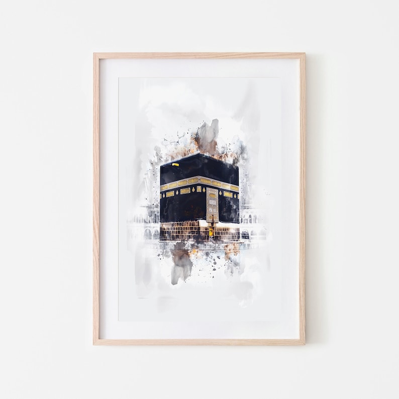 Kaaba Abstract Minimalist Wall Art | Digital Painting of the Kaaba in ...