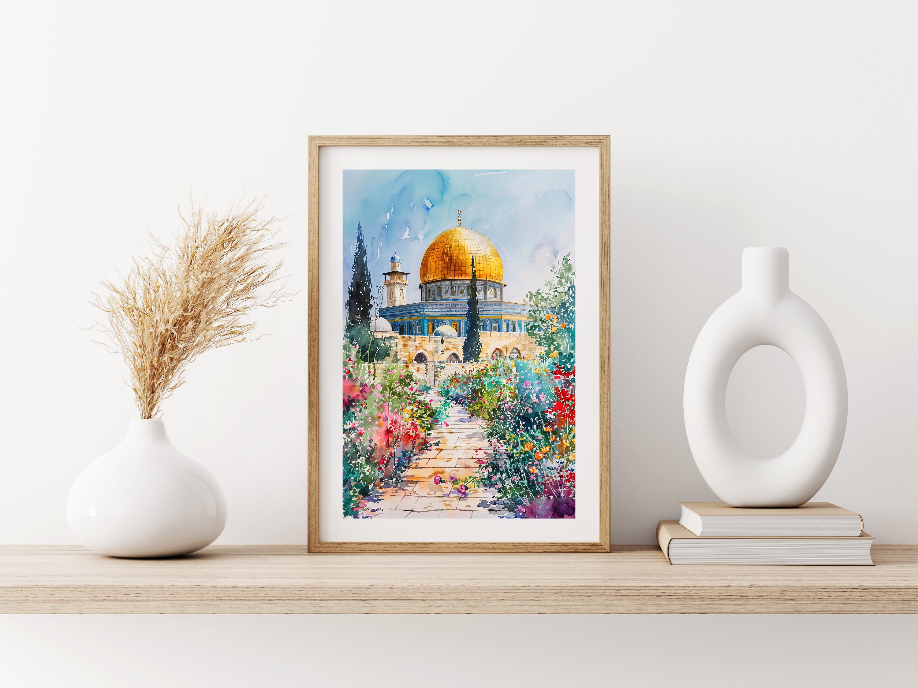 Al Aqsa Digital Painting | Al Aqsa Wall Art | Printable of Dome of the ...