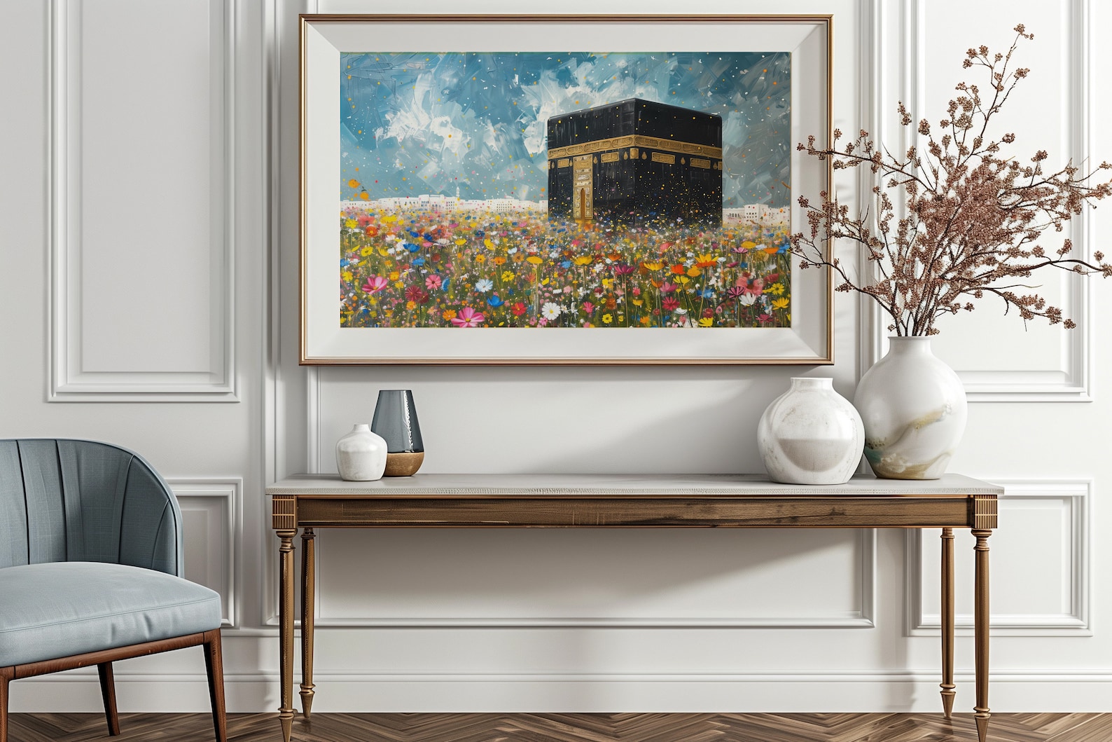 Kaaba Abstract Painting | Printable Islamic Kaaba Art | Mecca Wall Art ...