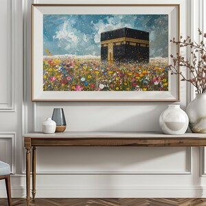 Kaaba Abstract Painting | Printable Islamic Kaaba Art | Mecca Wall Art ...