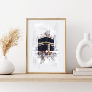 Kaaba Abstract Minimalist Wall Art | Digital Painting of the Kaaba in ...