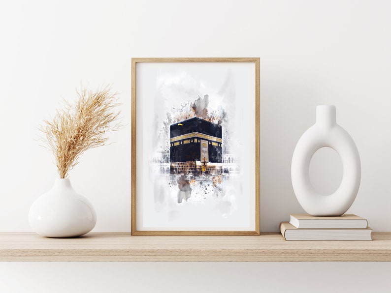 Kaaba Abstract Minimalist Wall Art | Digital Painting of the Kaaba in ...