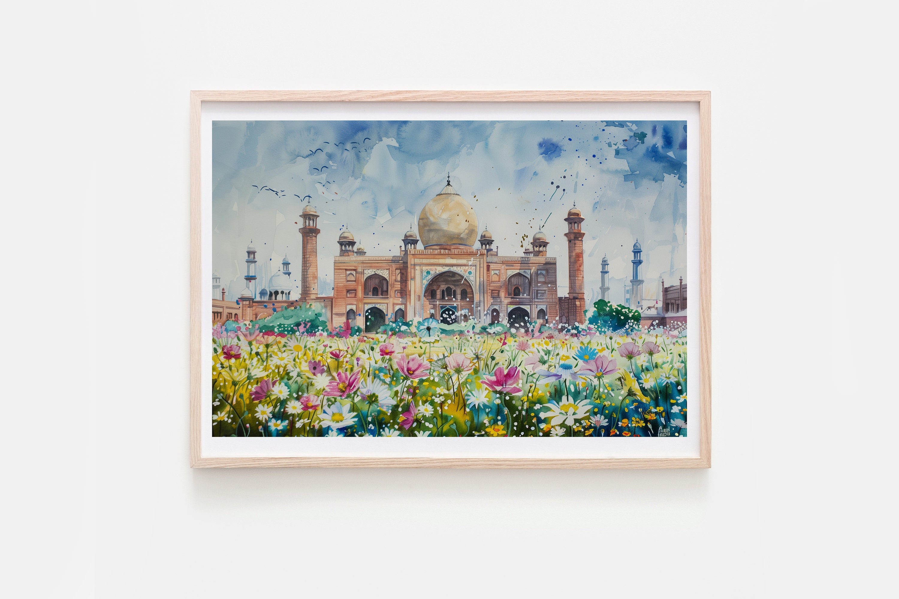 Badshahi Abstract Painting | Badshahi Mosque in Lahore Digital Art ...