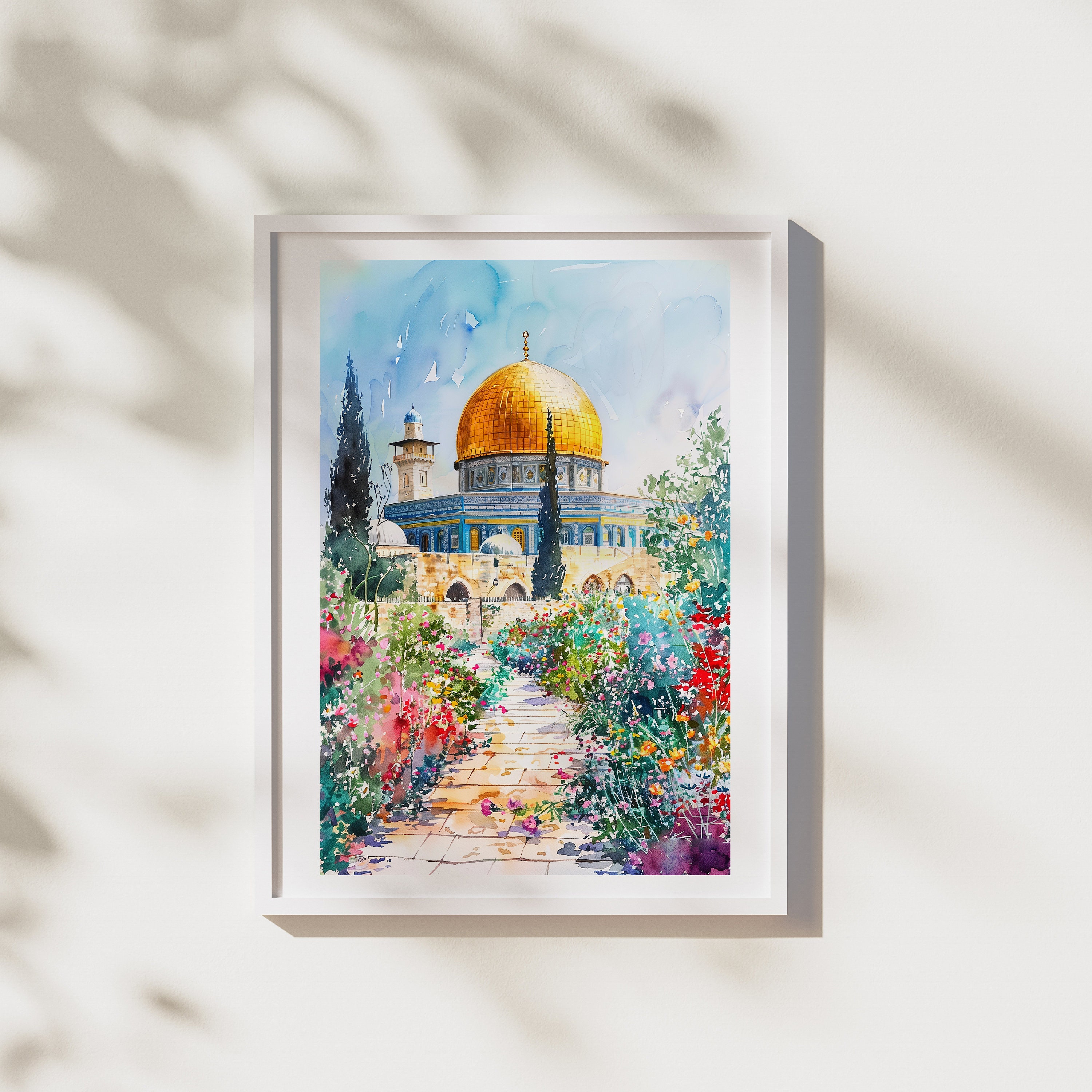 Al Aqsa Digital Painting | Al Aqsa Wall Art | Printable of Dome of the ...