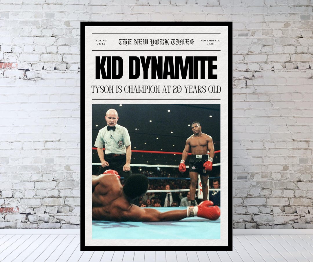 Mike Tyson Newspaper, Tyson Heavyweight Champion, Vintage Boxing, 1986 ...