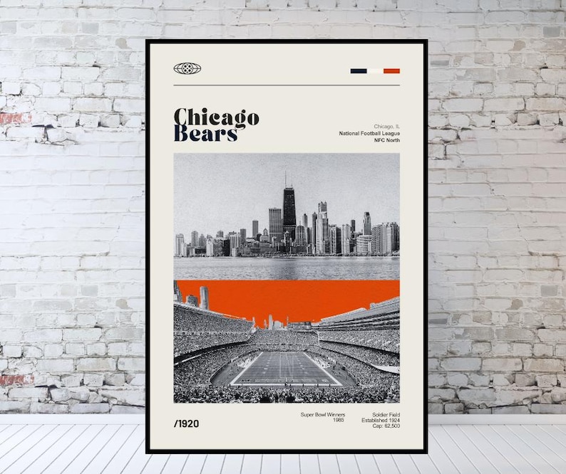 Chicago Bears, Soldier Field, Stadium Art Print - Hand Made - Etsy