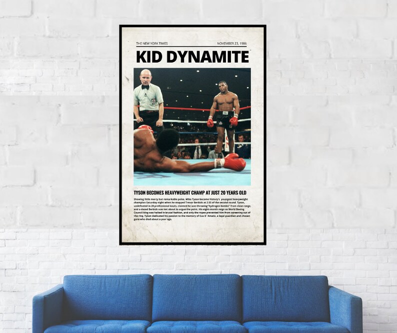 Mike Tyson Newspaper Tyson Heavyweight Champion Vintage | Etsy