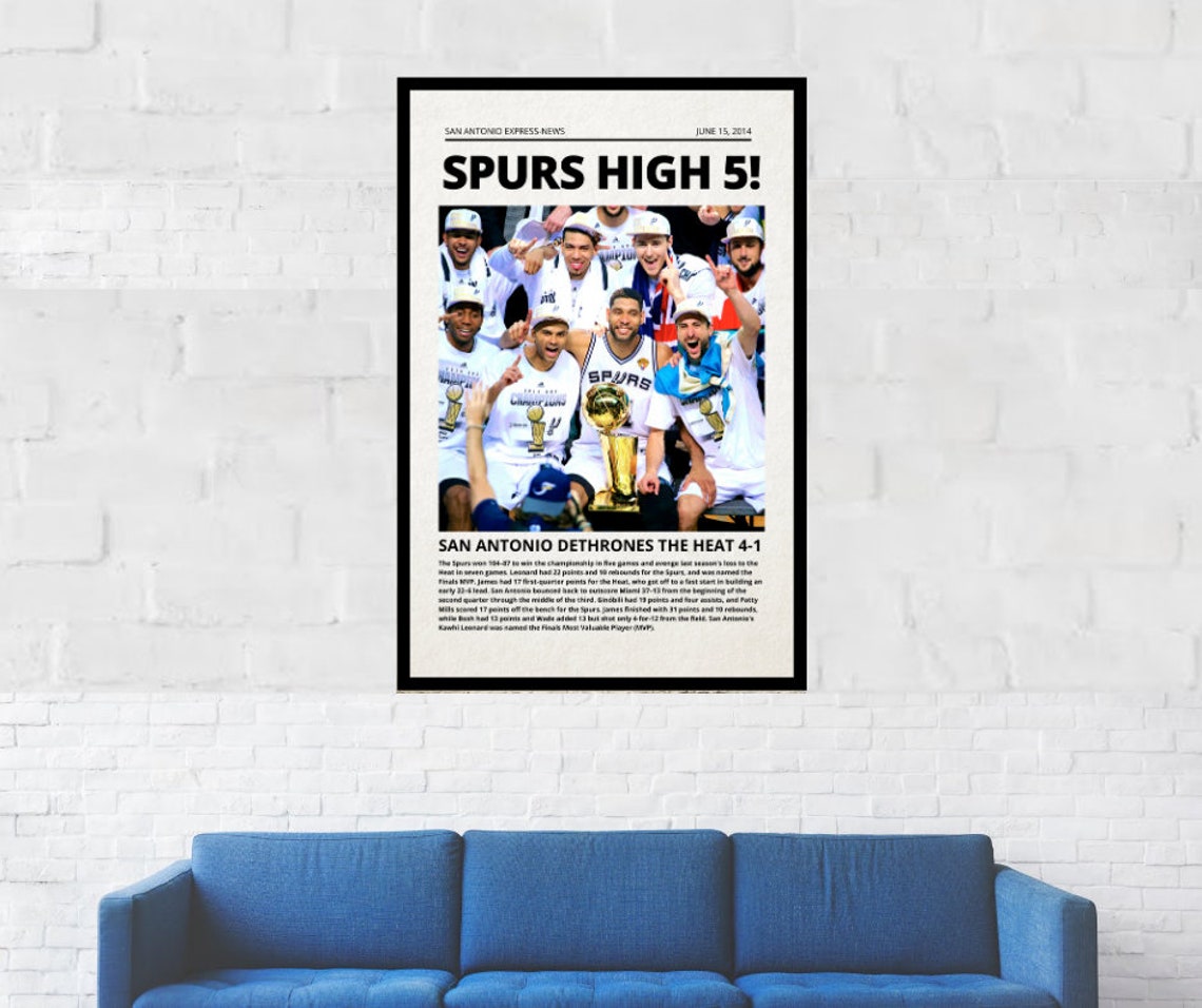 San Antonio Spurs Newspaper 2014 NBA Finals Tim Duncan Tony - Etsy