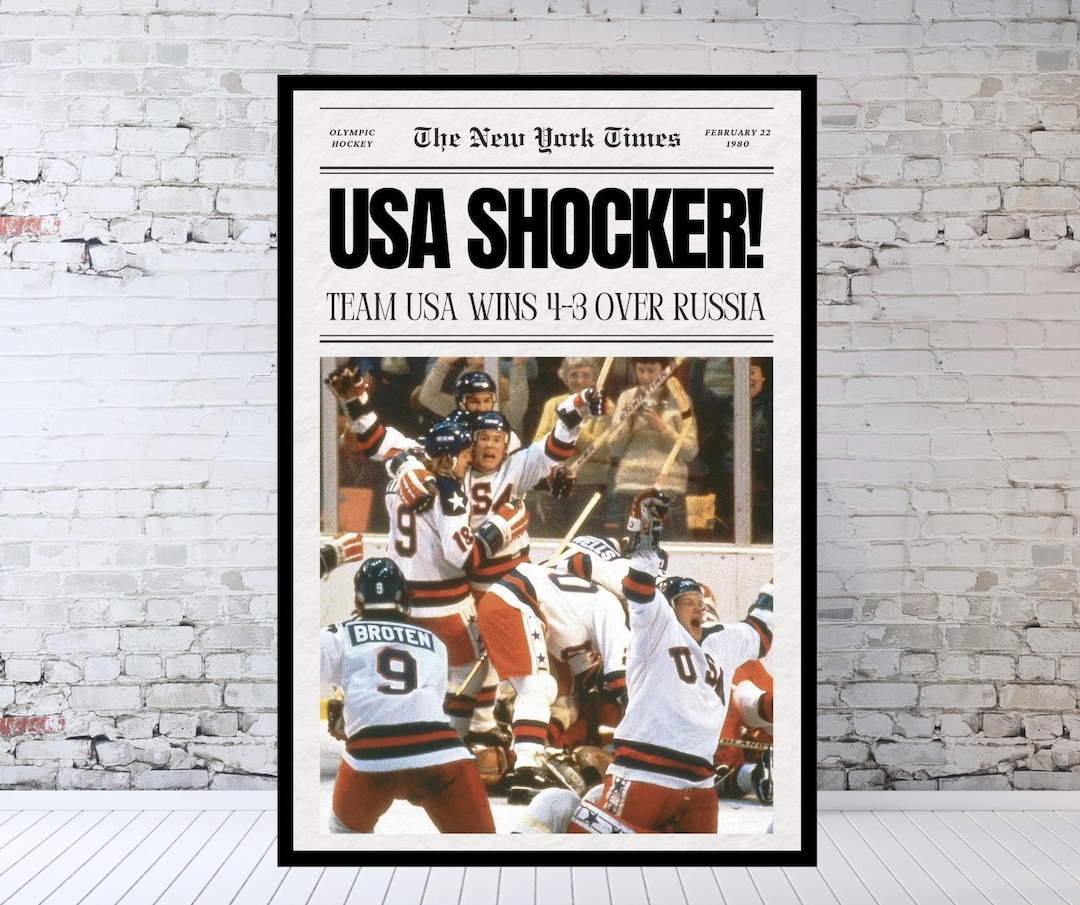 Miracle on Ice Newspaper, USA Hockey, Olympics, Hockey Newspaper ...