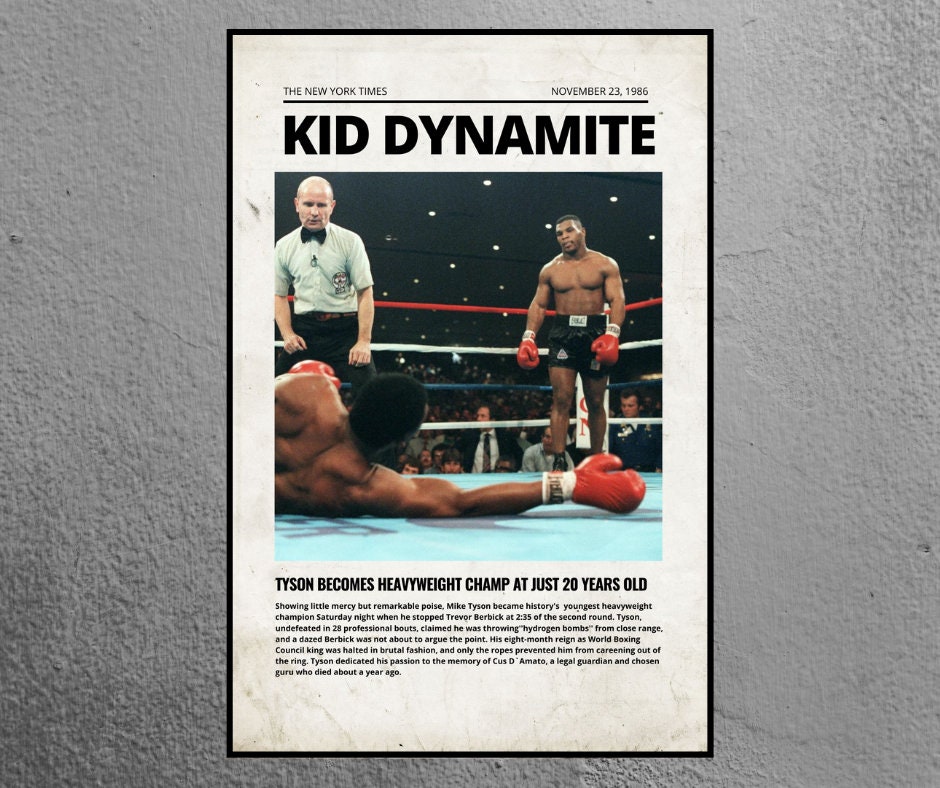 Mike Tyson Newspaper Tyson Heavyweight Champion Vintage | Etsy