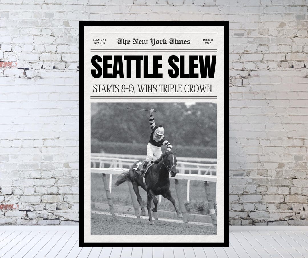 Seattle Slew Horse Racing Newspaper Print, Triple Crown Winner, 1977 - Etsy