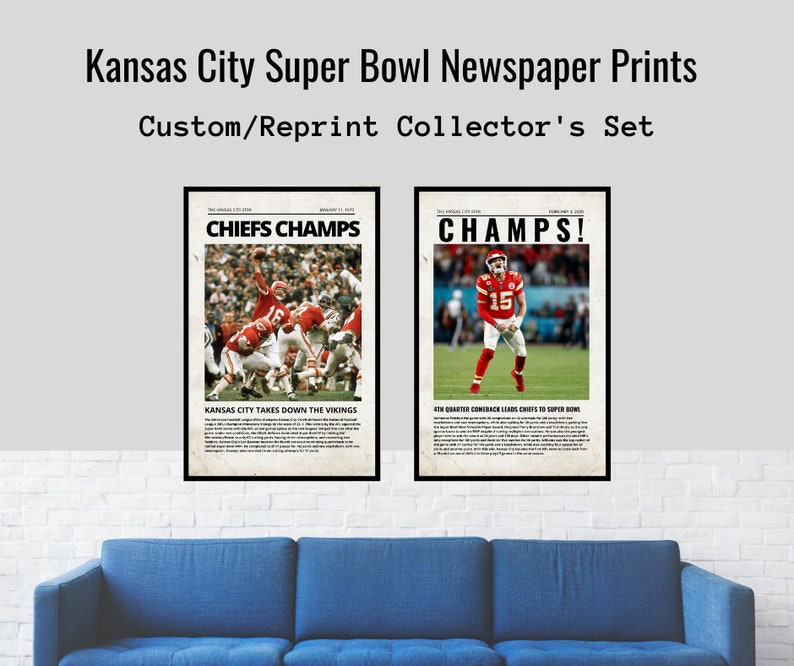 Kansas City Chiefs Newspaper Chiefs Super Bowl Patrick | Etsy