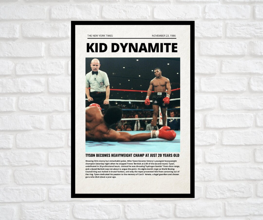 Mike Tyson Newspaper, Tyson Heavyweight Champion, Vintage Boxing, 1986 ...