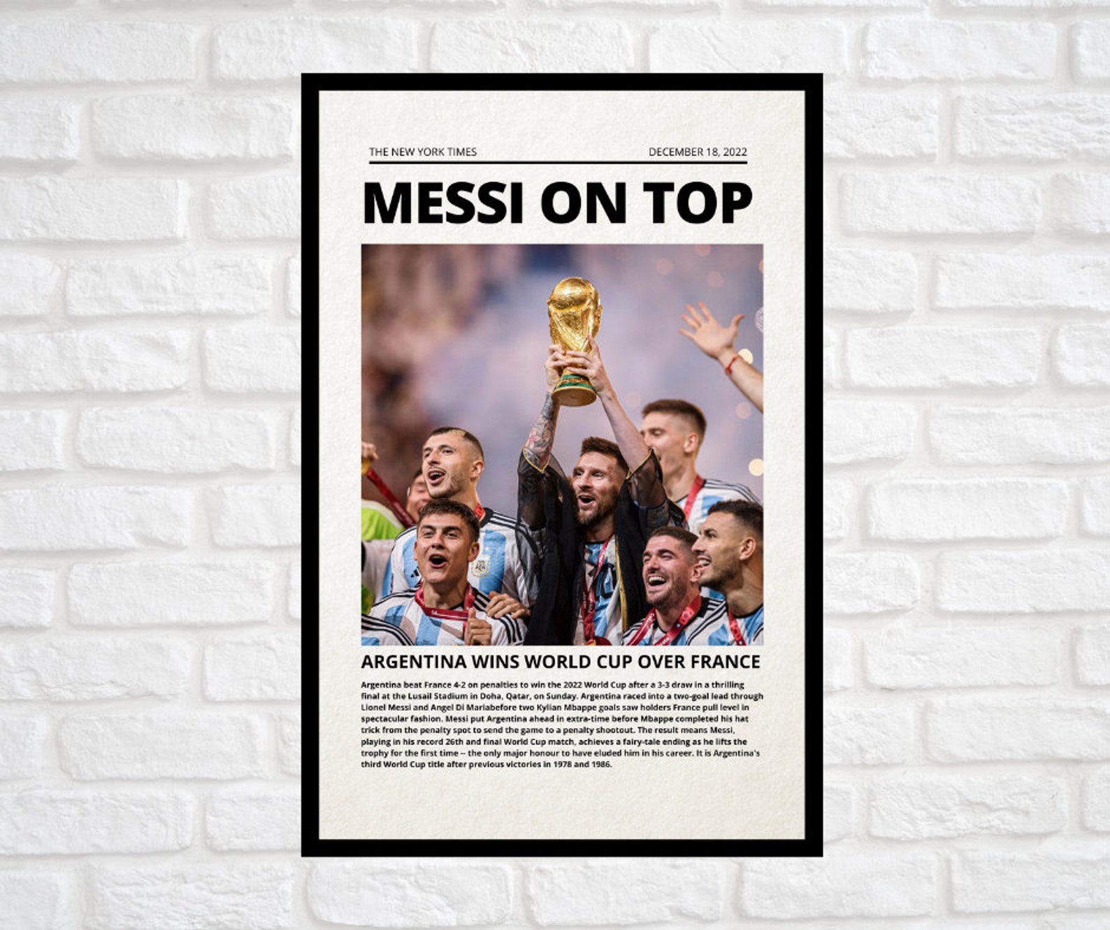 Messi World Cup, Argentina World Cup, World Cup Newspaper 2022, Messi ...