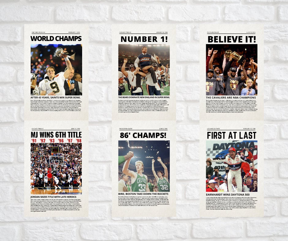 Custom Sports Newspaper Sports Print You Choose the Sports - Etsy
