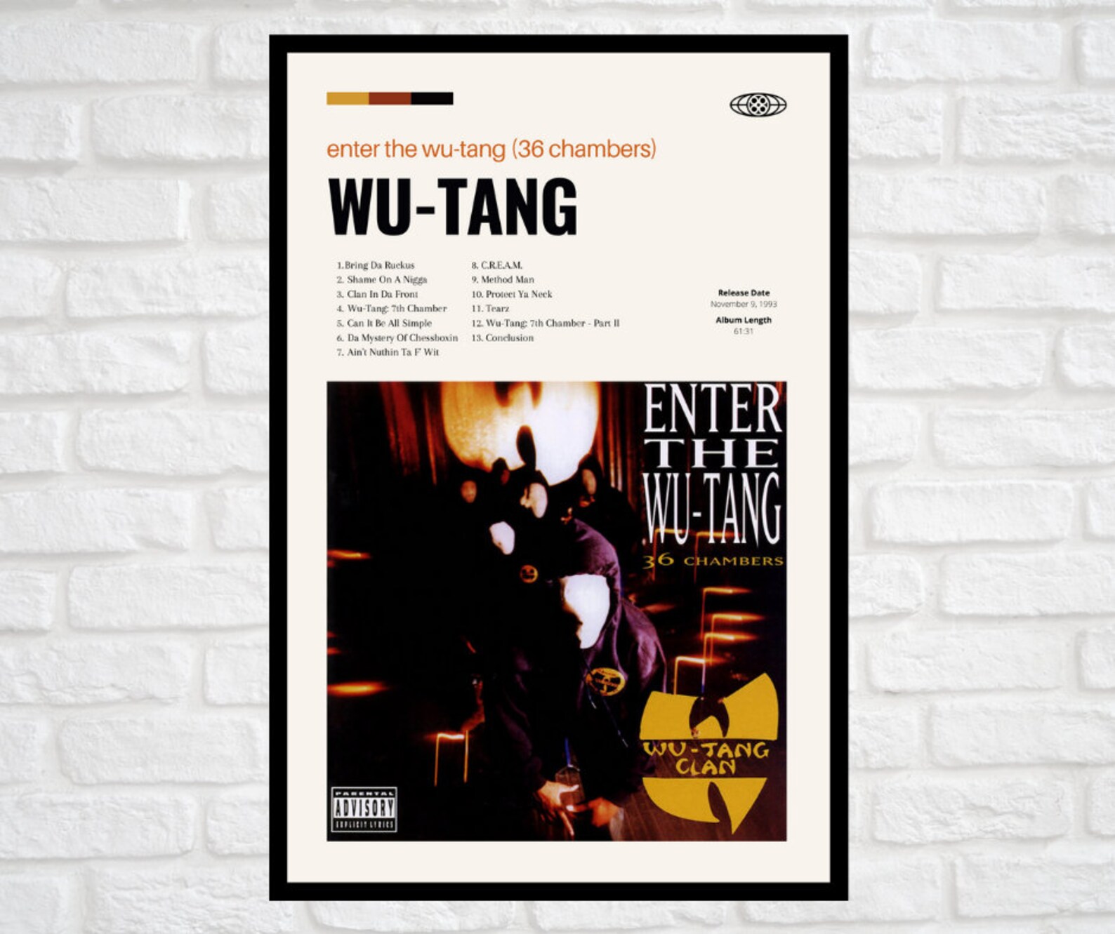 Wu-Tang Poster Wu-tang Album Poster Wu-tang Print Rap | Etsy