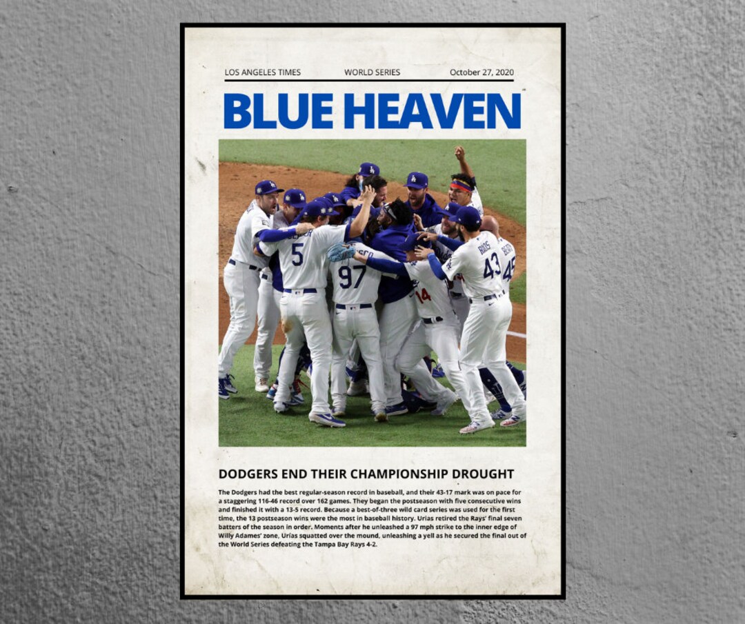 Los Angeles Dodgers 2020 World Series, Newspaper Reprint, Dodgers World ...