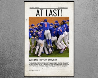 Framed Chicago Tribune Cubs World Series 2016 Newspaper - Etsy