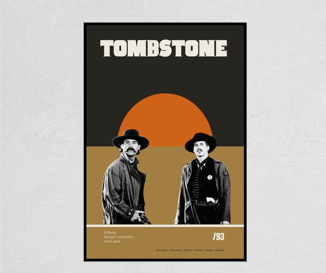 TOMBSTONE - Retro Movie Print | Modern Vintage | Mid Century Modern ...