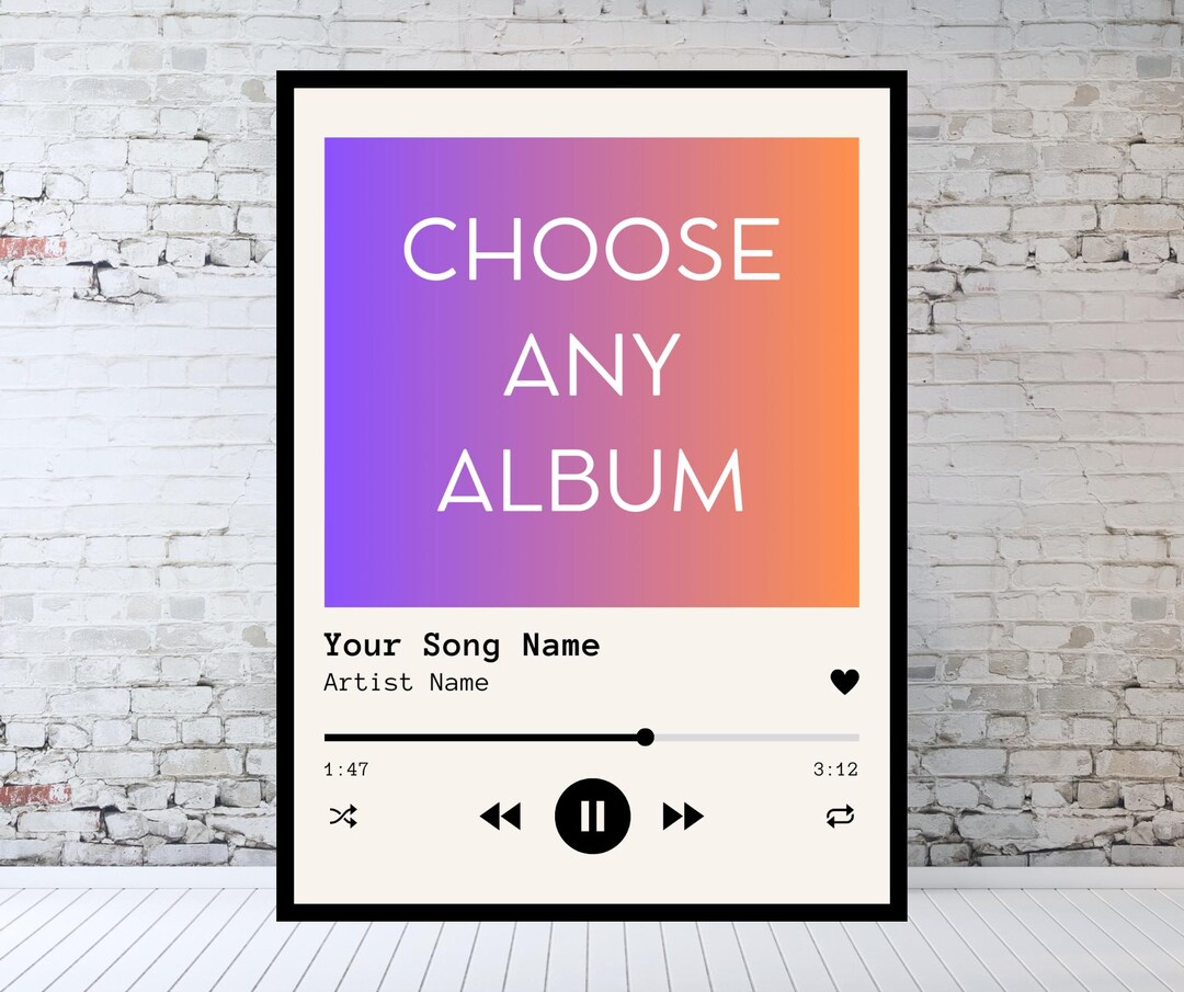 Personalized Album Cover Print, Custom Song Print, Album Cover Art ...