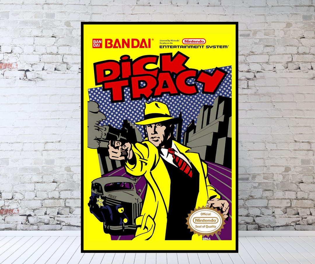 Dick Tracy, Vintage Video Game Poster, NES Cover Poster, Retro Gaming ...