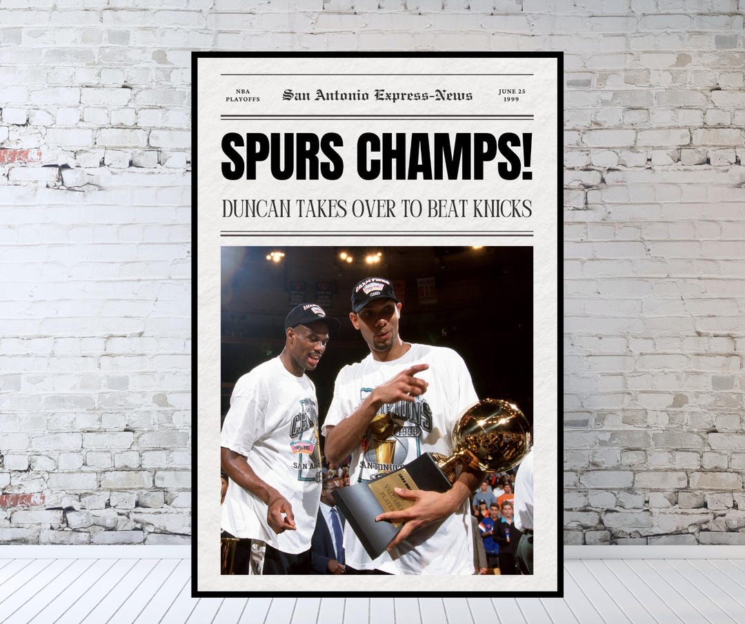 1999 San Antonio Spurs, NBA Finals, Champions, Twin Towers - Etsy