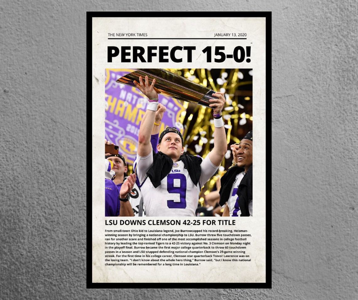 LSU Tigers 2020 National Champions LSU Football Joe | Etsy