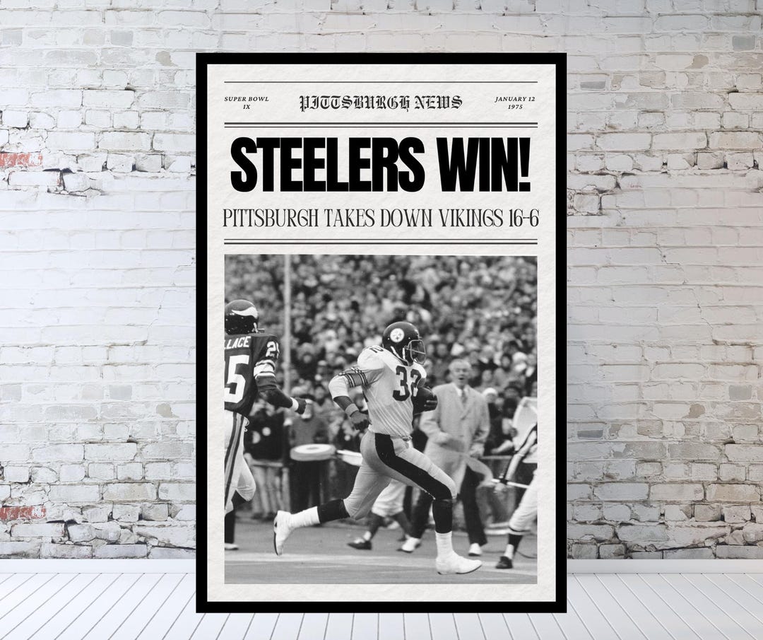 1975 Pittsburgh Steelers, Super Bowl IX, STEELERS WIN! - Etsy