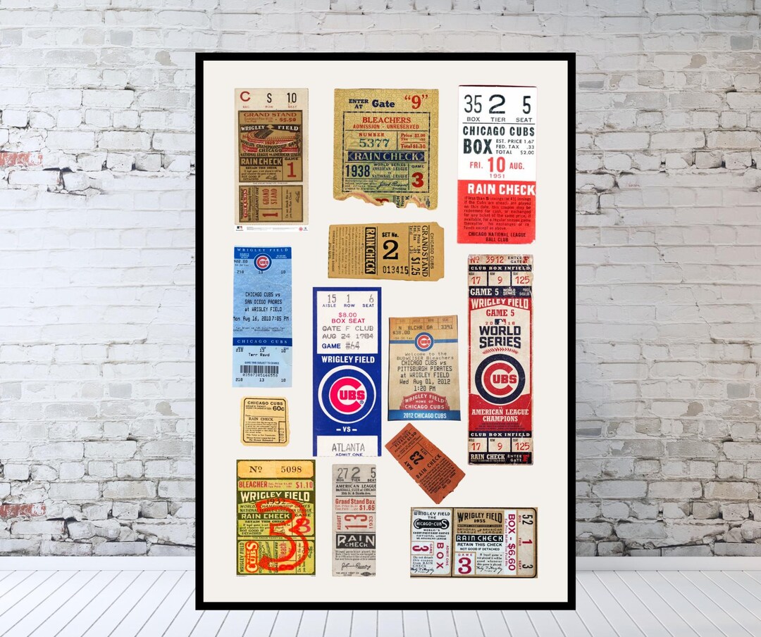 Chicago Cubs Vintage Ticket Art Print - Etsy