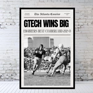 Georgia Tech Newspaper, Vintage Newspaper, Vintage Sports, Football ...