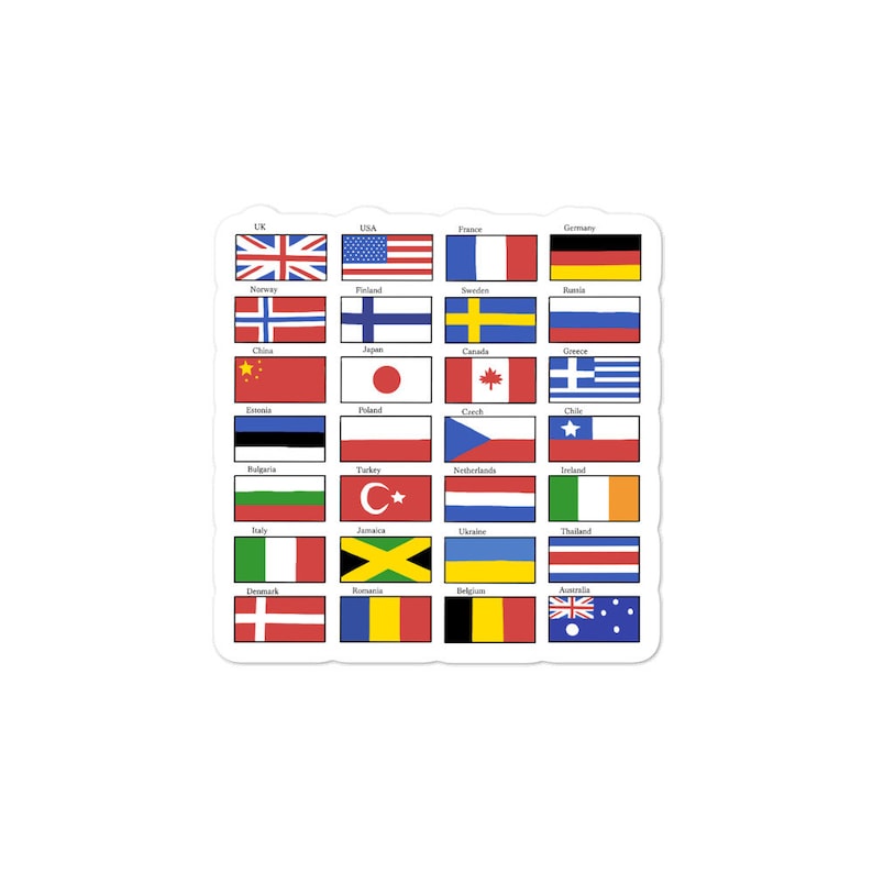 28 Homemade National Flags (as Shown). All 28 Named Flags Fit on 1, A4 ...