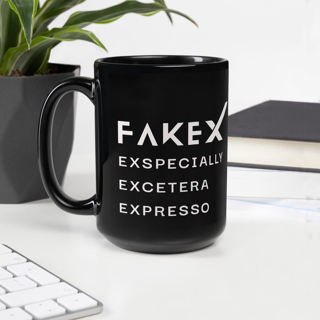 FAKE X Black Mug, Snarky Mug, Word Czar Grammar Nazi Mug, Funny Mocking ...