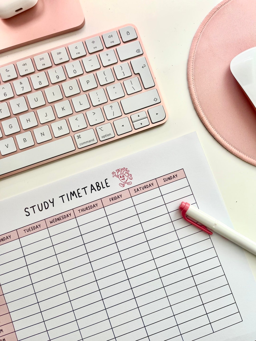 Study Timetable Printable PDF Digital Download // Weekly Template ...