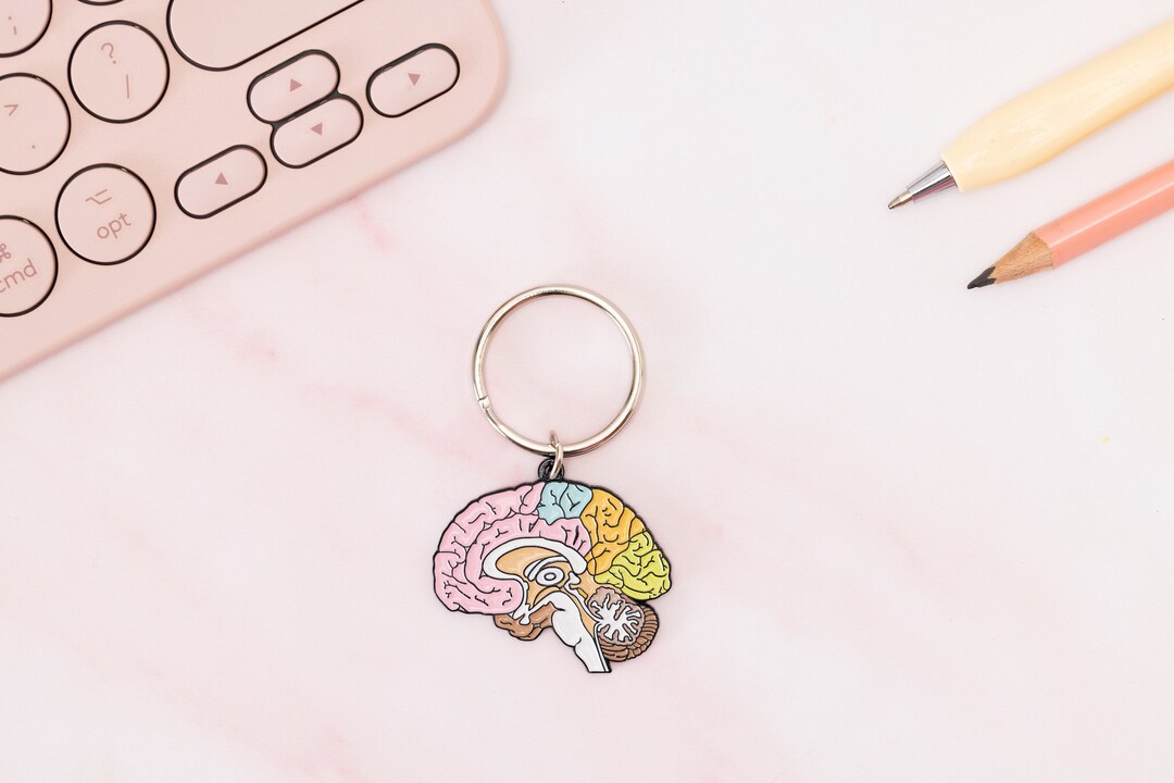 Brain Soft Enamel Detailed Keyring 35mm // Nursing Doctor - Etsy