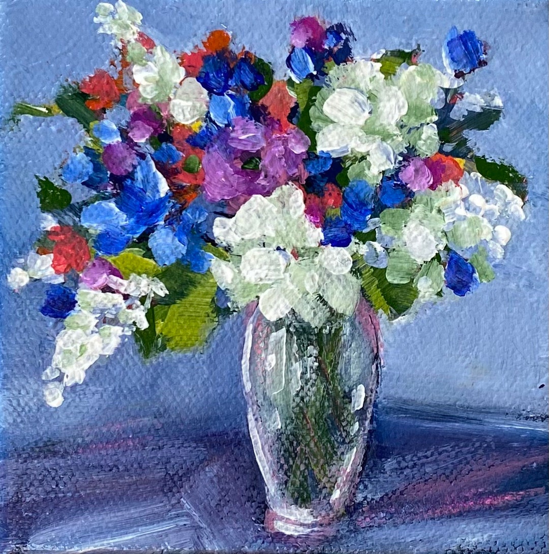Mini Floral Art, Mini Still Life, Floral Artwork, Affordable Art, Gift ...