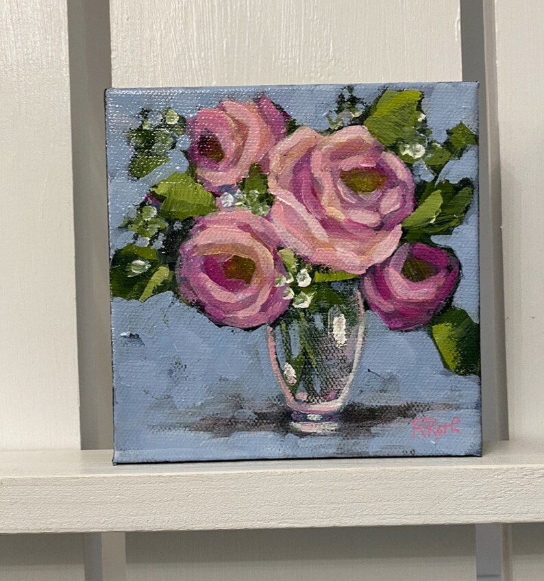 Mini Still Life, Mini Florals, Mini Flower Art, Mini Artwork, Rose ...