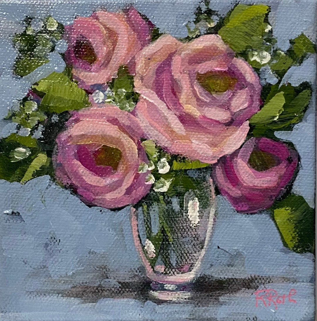 Mini Still Life, Mini Florals, Mini Flower Art, Mini Artwork, Rose ...