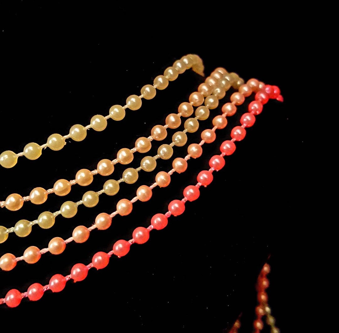 Vintage Hot Pink Blush Pearl Bead Ribbon Trim String 2 Yards - Etsy