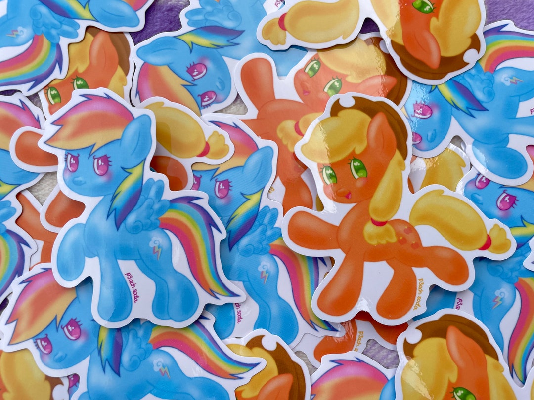 Rainbow Dash and Applejack Stickers - Etsy