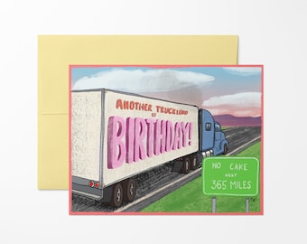 Truck Driver Birthday Card Printable | Happy Birthday Card for Trucker ...