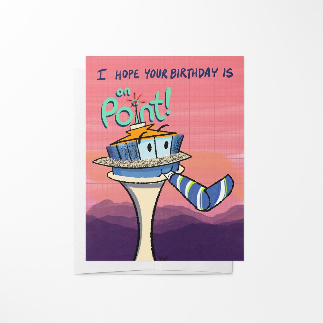 Space Needle Birthday Card | Seattle Birthday Card - Etsy