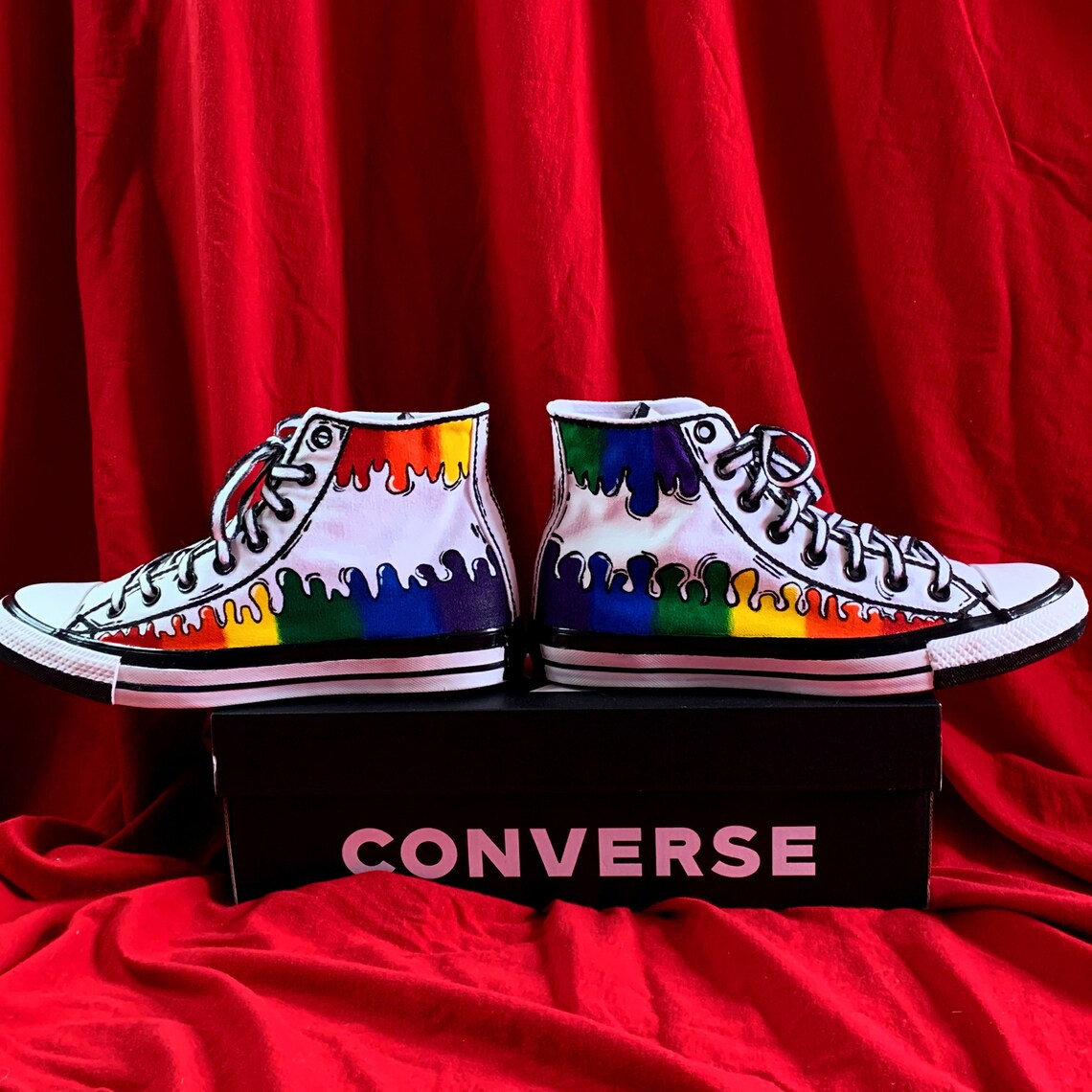 Custom Cartoon Drip Converse - Etsy UK