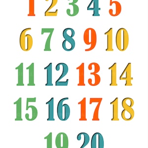 123 Printable, 123 Colourful Poster, Number Poster, Preschool Print ...