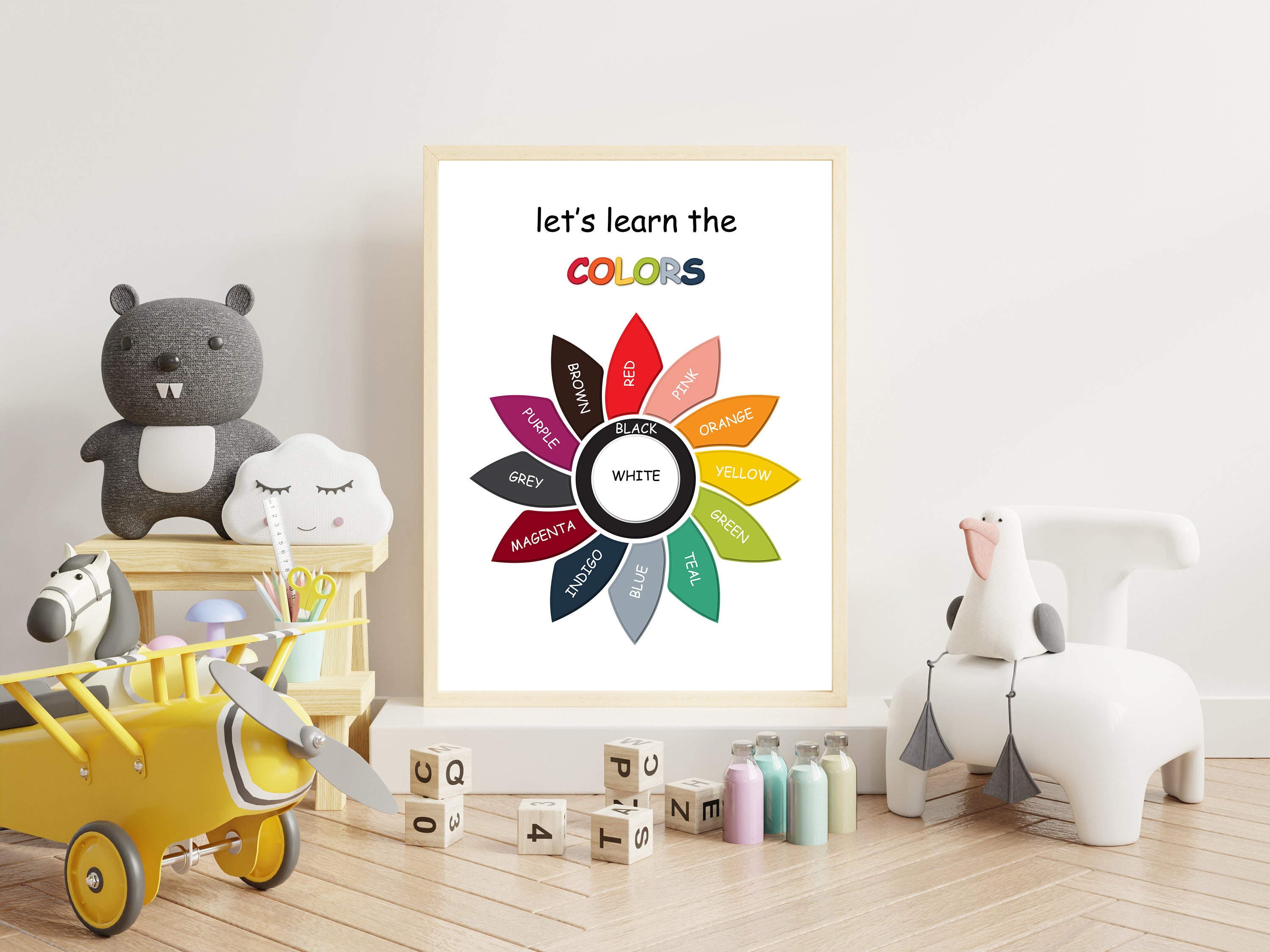 Classroom Colors Printable Poster, Preschool Educational Print, Kids ...