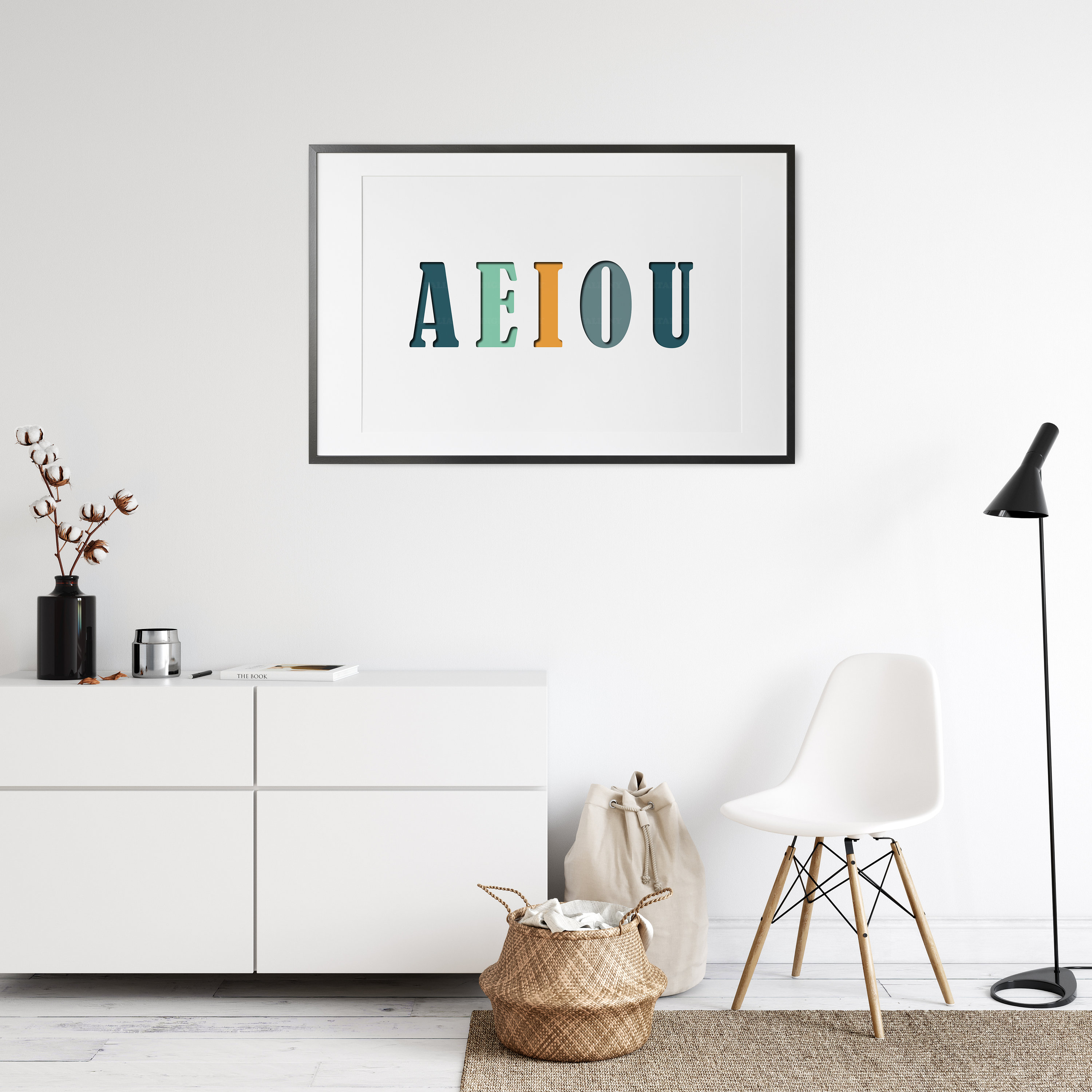 Vowel Printable Art, Vowel Poster, AEIOU Colour Sign, Educational ...
