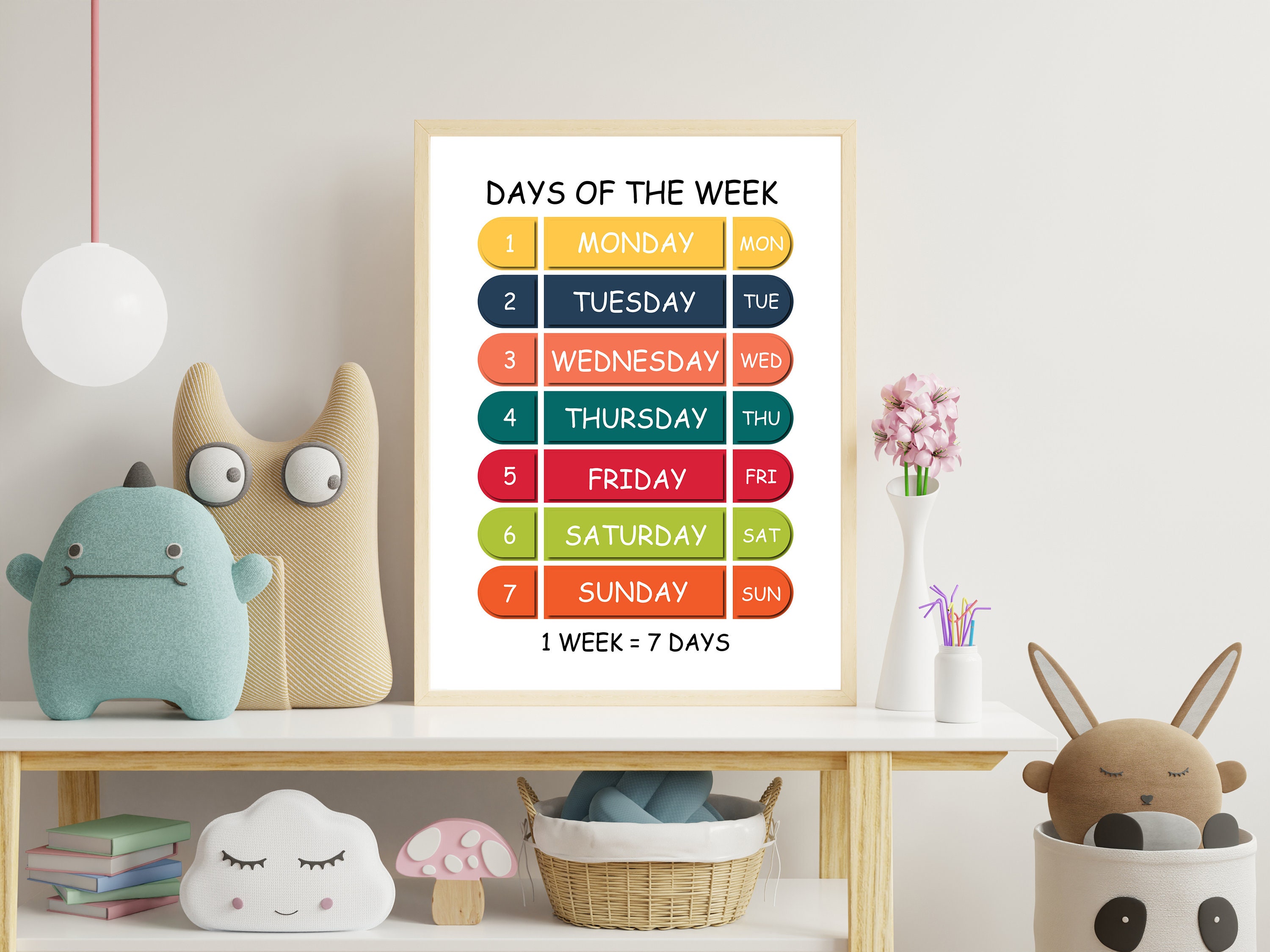 Days of the Week Printable, Learning Posters for Toddlers, Montessori ...