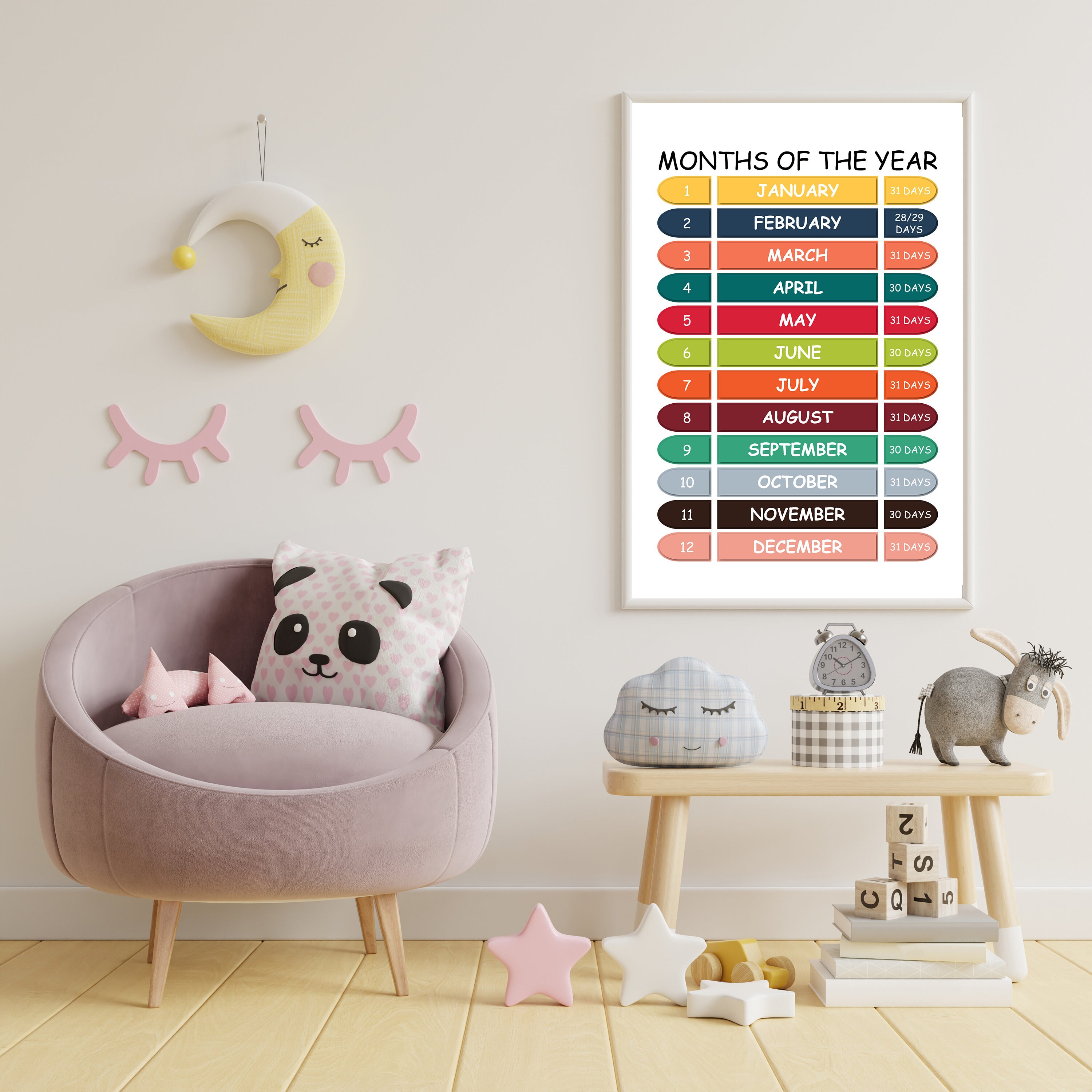 Preschool Months of the Year Printable Poster, Montessori Toddler ...