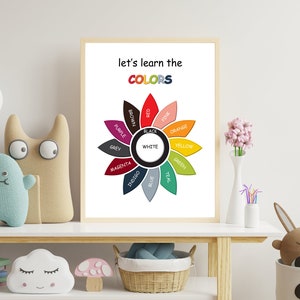 Classroom Colors Printable Poster, Preschool Educational Print, Kids ...