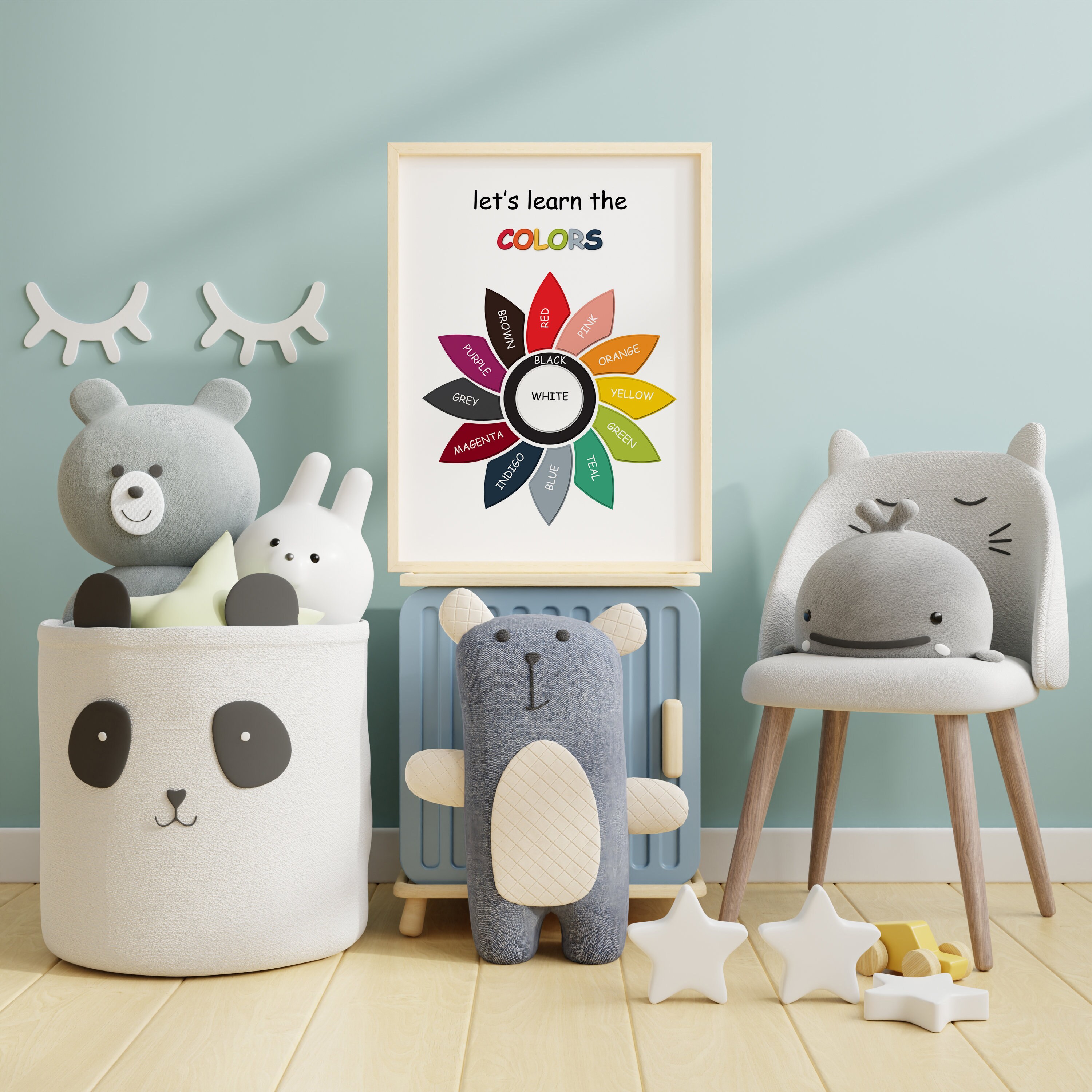 Classroom Colors Printable Poster, Preschool Educational Print, Kids ...